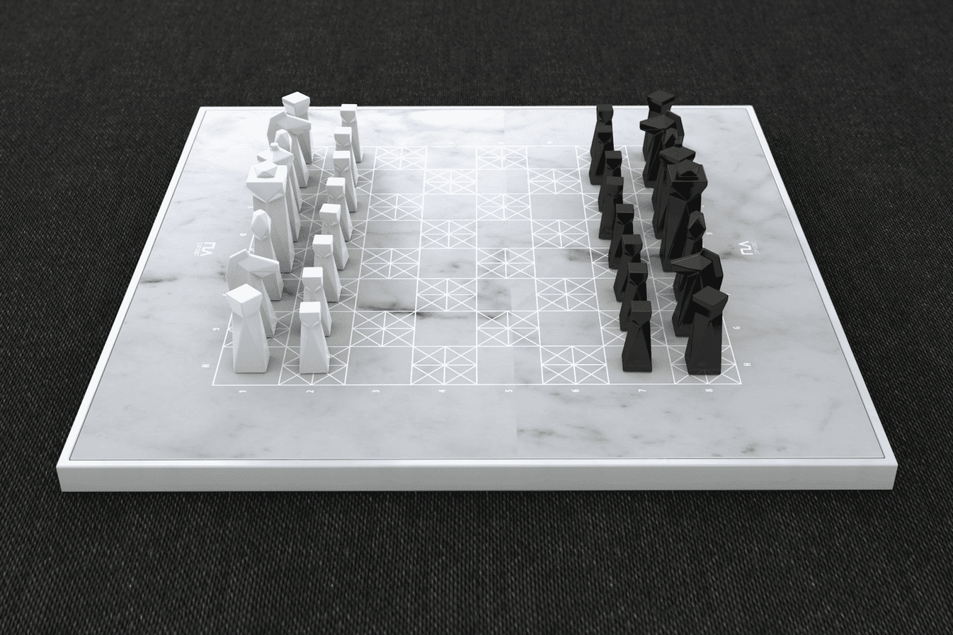 Gray Marble Luxury Chess Set - Custom Chess Board - Weighted Resin ...