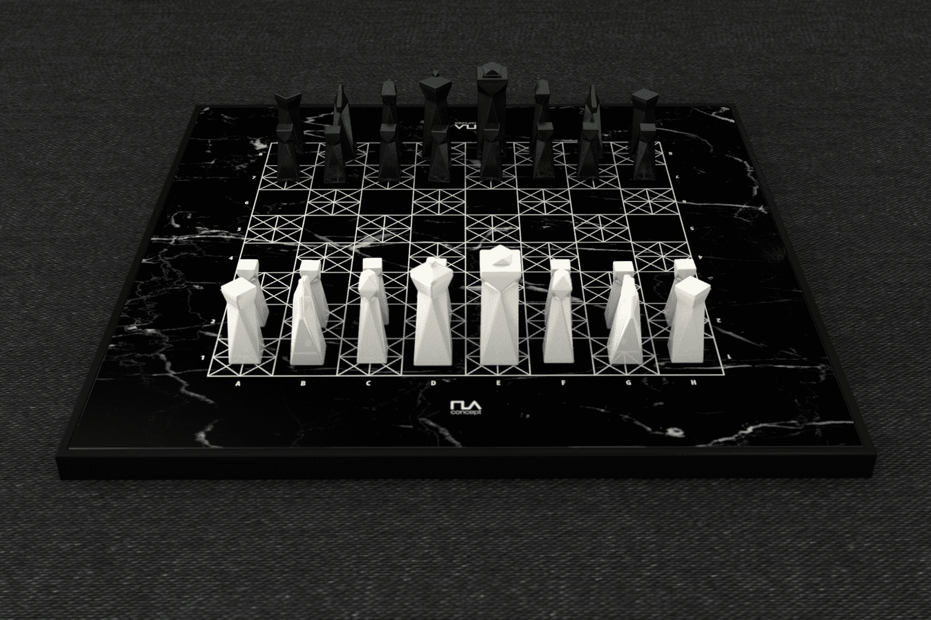 Black Marble Luxury Chess Set - Custom Chess Board - Weighted Resin ...