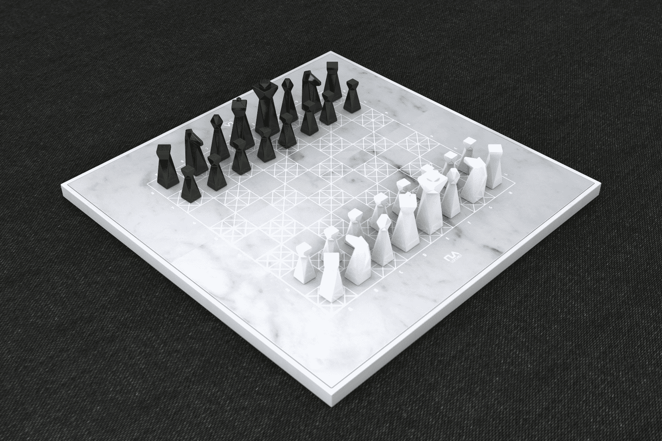 Gray Marble Luxury Chess Set - Custom Chess Board - Weighted Resin ...