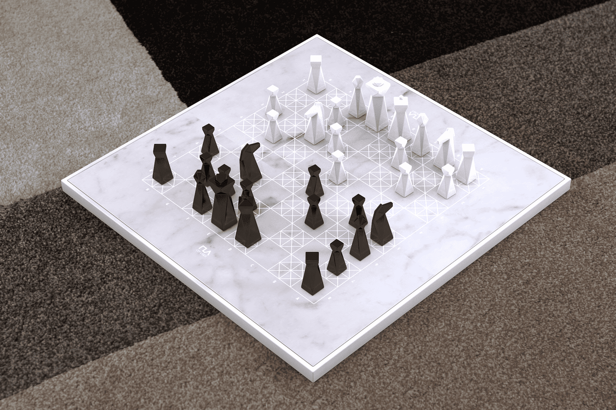 Gray Marble Luxury Chess Set - Custom Chess Board - Weighted Resin ...