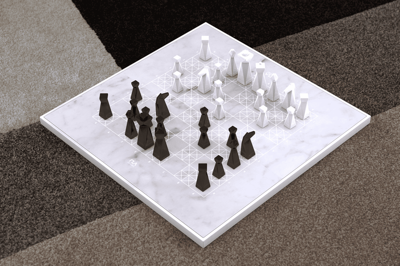 Gray Marble Luxury Chess Set - Custom Chess Board - Weighted Resin ...