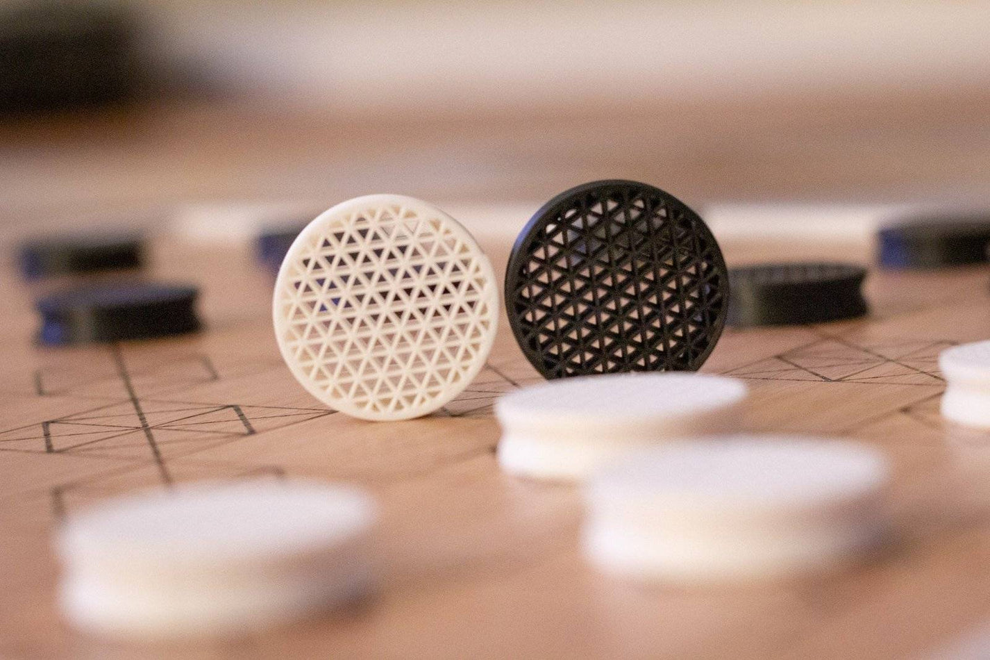 Modern Handmade Geometric Checkers Set with 3D Printed PLA Pieces – PLA ...