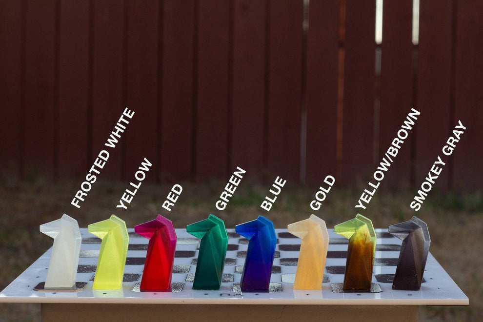 Custom Chess Pieces - Colorful Transparent Resin - Modern Geometric ...